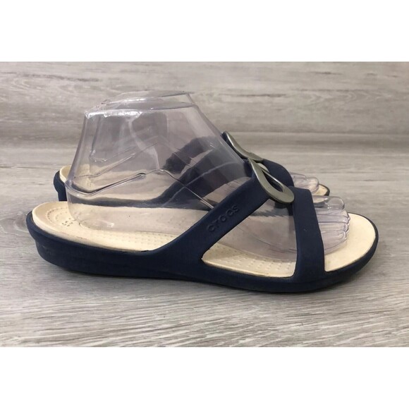 CROCS | Shoes | Crocs Sanrah Womens Us 9 Black Rubber Slipon Open Toe ...